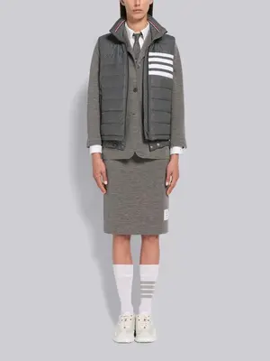 Thom Browne Striped Detail Zip-front Down Vest