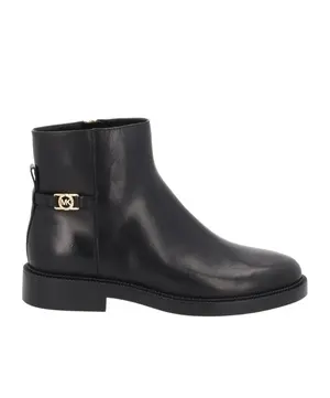 Michael Kors Logo Plaque Ankle Boots - Black