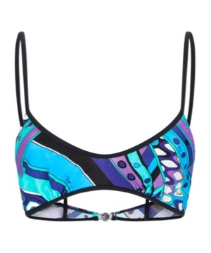 Emilio Pucci Vivara-print Balconette Bikini Top - Black