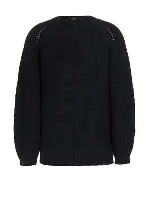TWINSET Cable Knit V-neck Sweater