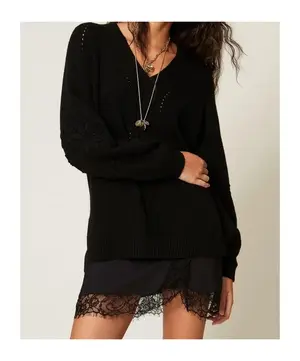 TWINSET Cable Knit V-neck Sweater