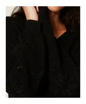 TWINSET Cable Knit V-neck Sweater