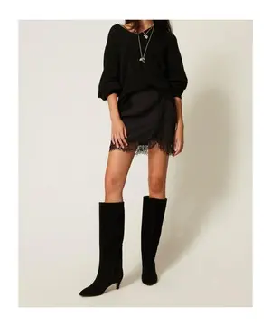 TWINSET Cable Knit V-neck Sweater