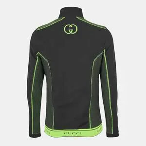 Gucci Mesh Panel Stand Collar Zip Sports Jacket