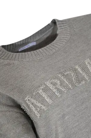 Patrizia Pepe Embellished Logo Knitted Sweater