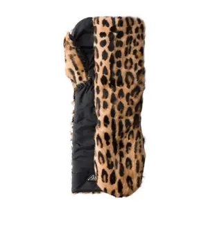 Prada Printed Leather Mittens - Black