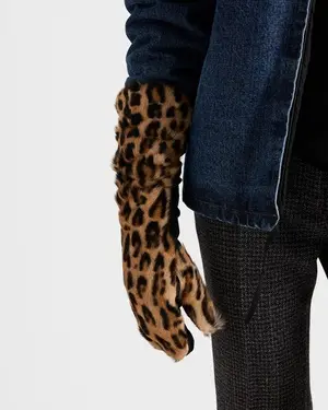 Prada Printed Leather Mittens