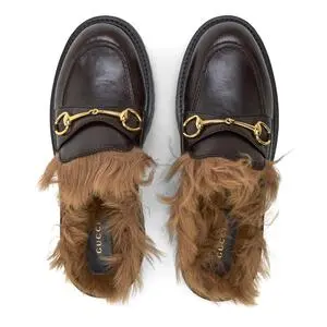 Gucci Leather Platform Mules