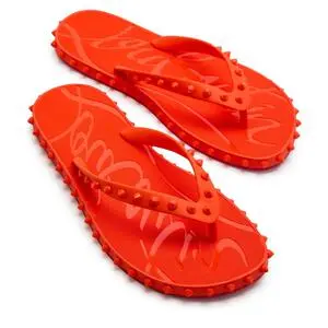 CHRISTIAN LOUBOUTIN Bright Studded Jelly Flip-flops