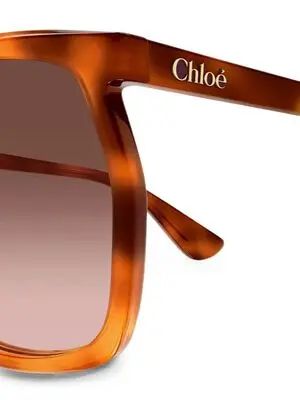 Chloé Eyewear Logo Lettering Square-frame Sunglasses