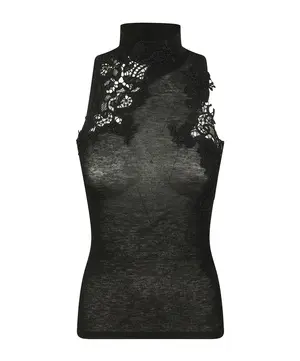 Ermanno Scervino Sleeveless High-neck Knit Top - Black