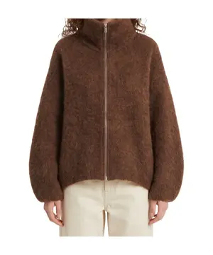 THE FRANKIE SHOP Zip-up Long-sleeve Knit Top