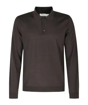 ROBERTO COLLINA Long-sleeve Polo Shirt - Black