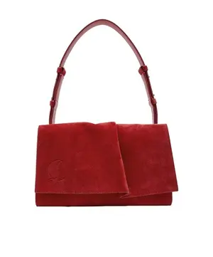CHRISTIAN LOUBOUTIN Suede Shoulder Bag - Red