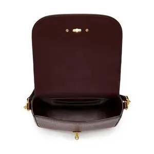 Mulberry Grained Leather Saddle Flap Bag