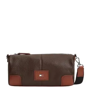 Tommy Hilfiger Pebbled Leather Barrel Bag - Brown