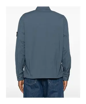 Stone Island Logo-patch Zip-up Overshirt