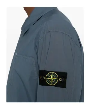 Stone Island Logo-patch Zip-up Overshirt