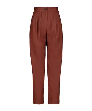 BLAZÉ MILANO Patea Pleated Straight-leg Trousers - Red