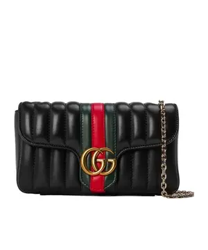 Gucci Quilted Leather Chain Flap Bag - Black