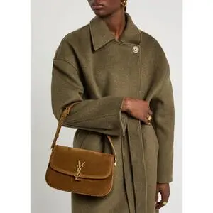 Saint Laurent Suede Flap Shoulder Bag