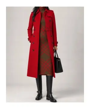 Burberry Double Breasted Belted Trench Coat