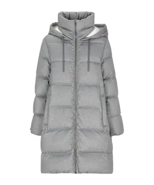 Peserico Hooded Quilted Coat - Gray
