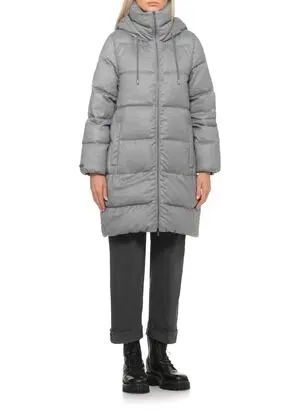 Peserico Hooded Quilted Coat