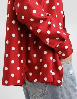 Dolce & Gabbana Polka Dot-print Silk Twill Vanity Shirt