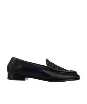 Bottega Veneta Almond-toe Low Block-heel Loafers - Black