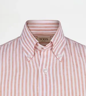 TOD'S Button Down Shirt In Striped Linen