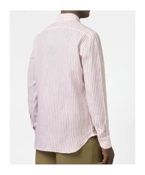 TOD'S Button Down Shirt In Striped Linen