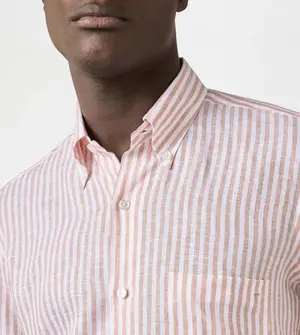 TOD'S Button Down Shirt In Striped Linen
