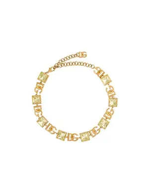 Dolce & Gabbana Dg-logo Embellished Necklace - Yellow