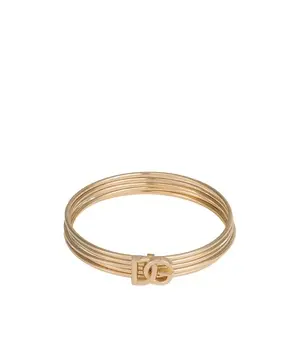 Dolce & Gabbana Dg Logo-charm Multi-hoop Bangle - Yellow
