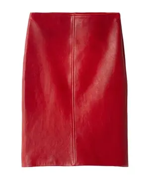 Miu Miu Nappa Leather Skirt - Red