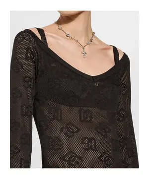 Dolce & Gabbana Crystal-embellished Cross-pendant Necklace