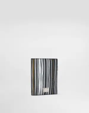 Dolce & Gabbana Stripe-print Wallet In Calfskin