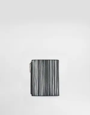 Dolce & Gabbana Stripe-print Wallet In Calfskin