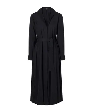 Theory Belted Flannel Midi Dress - Black