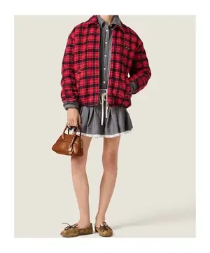 Miu Miu Plaid Down Jacket