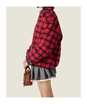 Miu Miu Plaid Down Jacket