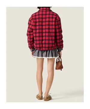 Miu Miu Plaid Down Jacket