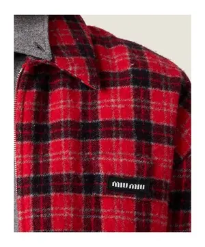 Miu Miu Plaid Down Jacket