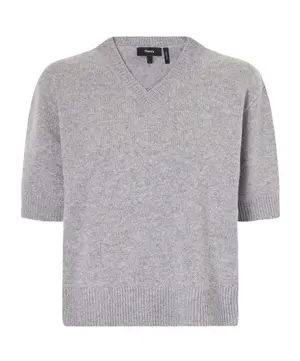 Theory Cropped Cashmere Sweater - Gray