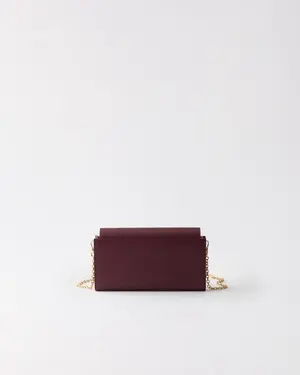 Prada Saffiano Leather Wallet With Shoulder Strap