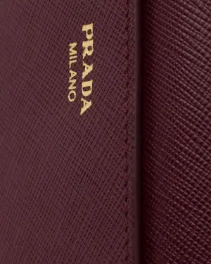 Prada Saffiano Leather Wallet With Shoulder Strap
