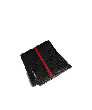 Gucci Bi-fold Wallet With Web - Black