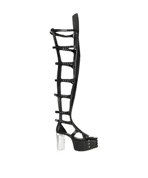 Rick Owens Knee-high Leather Boots - Black