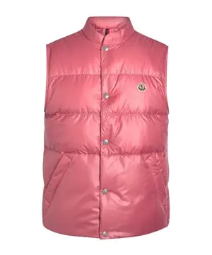 Moncler Stand-collar Snap Down Vest - Pink